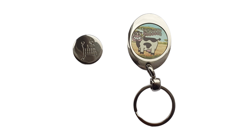 Personalized Metal Trolley Coin Keyring - Gemprints